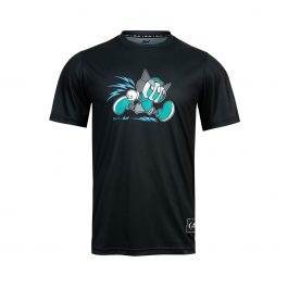 ARI X BENZILLA RUNNING TEE - BLACK/GREEN/SILVER